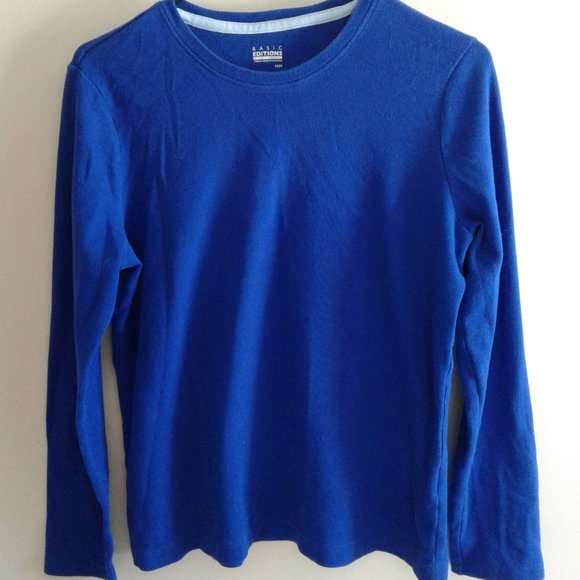 Basic Editions | Tops | Ladies Basic Edition Top Size Mm Pretty Solid Blue Color | Poshmark